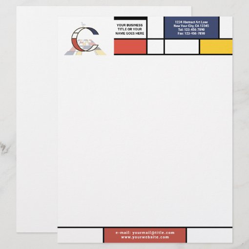 Wonderful Modern Art Monogram. Letter C Letterhead | Zazzle