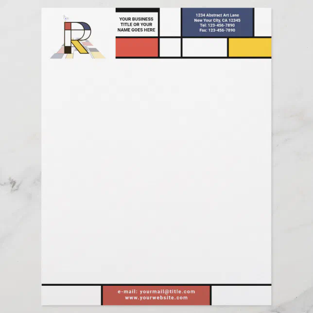 Wonderful Modern Art Monogram. Letter R Letterhead | Zazzle