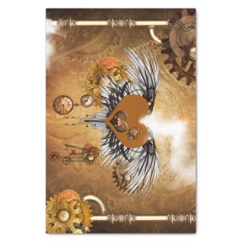 Wonderful steampunk heart tissue paper | Zazzle