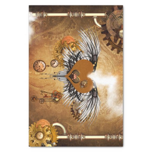 Wonderful steampunk heart tissue paper | Zazzle