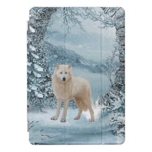 Wonderful white wolf iPad pro cover | Zazzle
