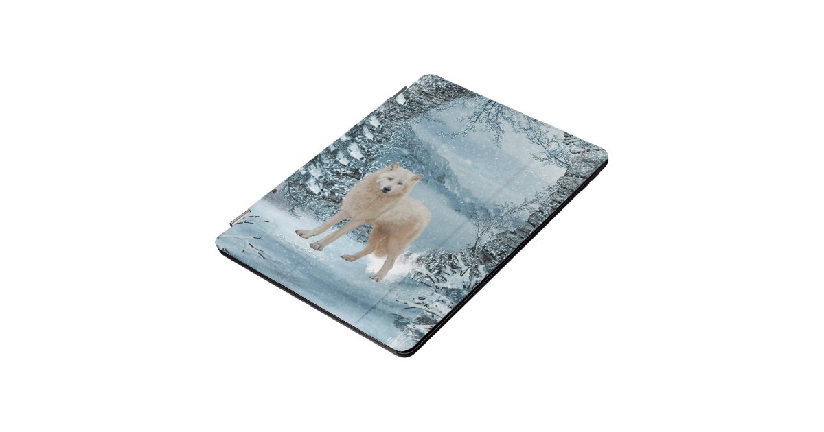 Wonderful white wolf iPad pro cover | Zazzle
