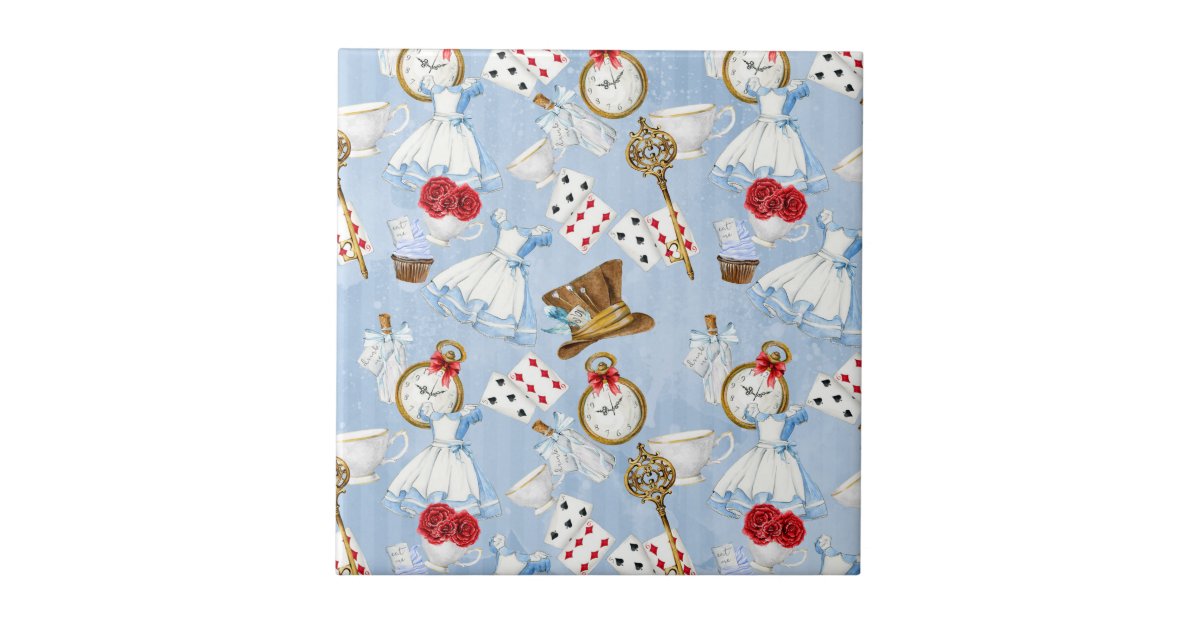 Wonderland Alice Pattern Ceramic Tile | Zazzle