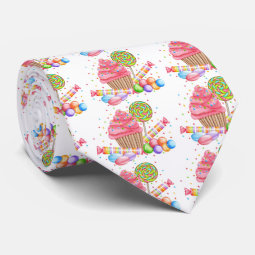 Wonderland Cupcake Candy Lollipop Sweet Tarts Neck Tie | Zazzle