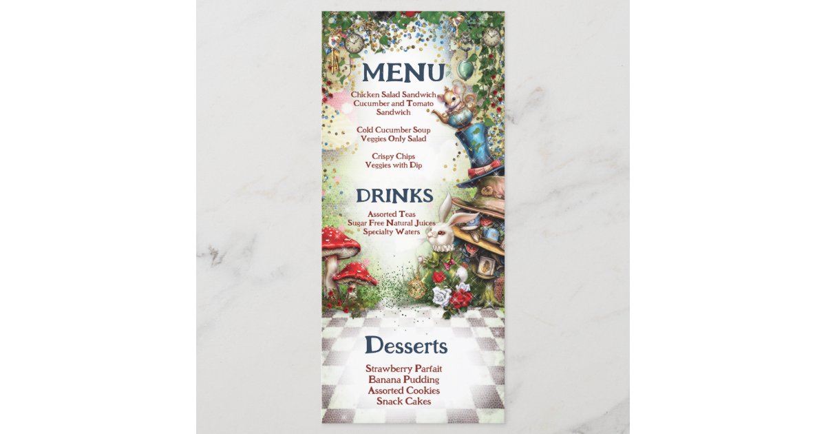 Wonderland Menu | Zazzle