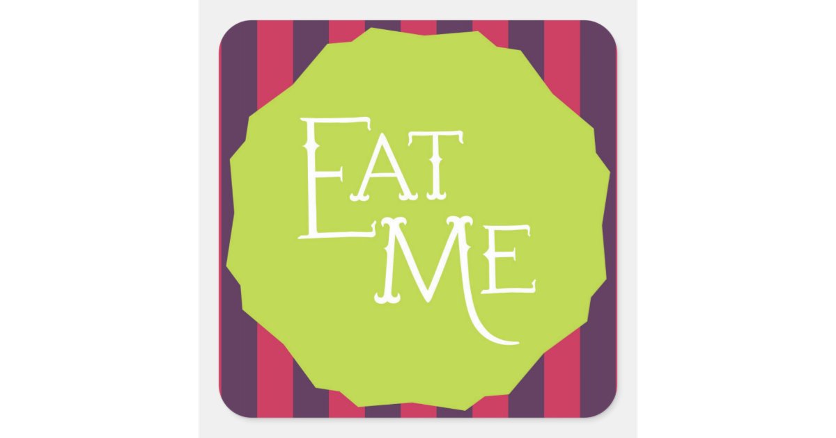 Wonderland Whimsical Mad Tea Party EAT ME Sticker | Zazzle