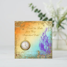 Wonderland White Rabbit Baby Shower Tea Party Invitation | Zazzle