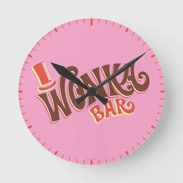Wonka Bar Logo Round Clock | Zazzle