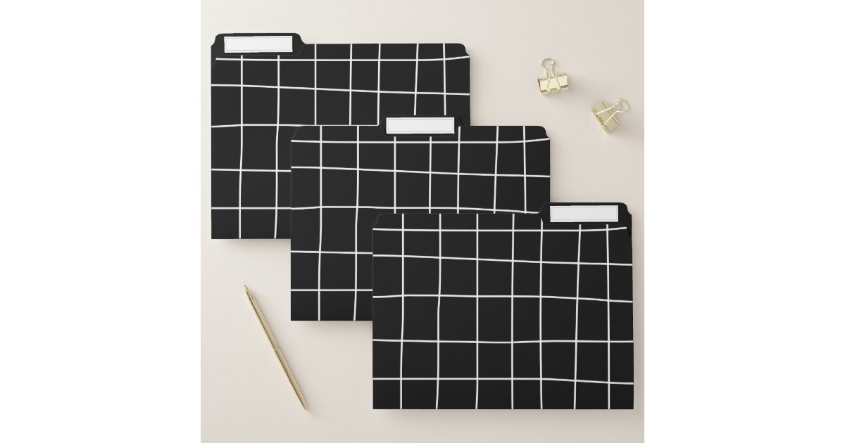 Wonky grid lines file folder | Zazzle