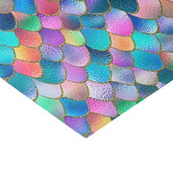 Wonky Rainbow Glitter Metal Mermaid Scales Tissue Paper | Zazzle