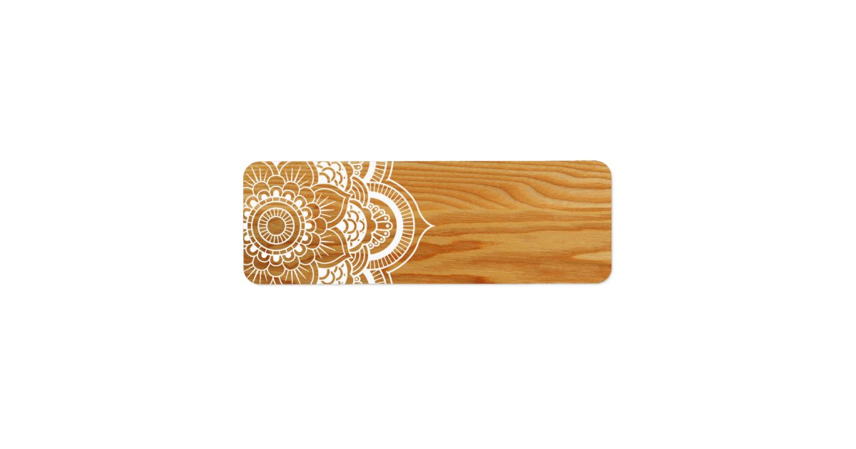 Wood and Mandala Label | Zazzle