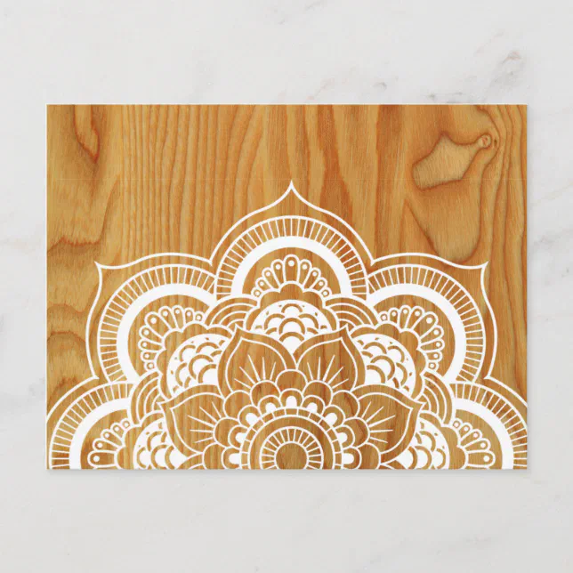 Wood and Mandala Postcard | Zazzle