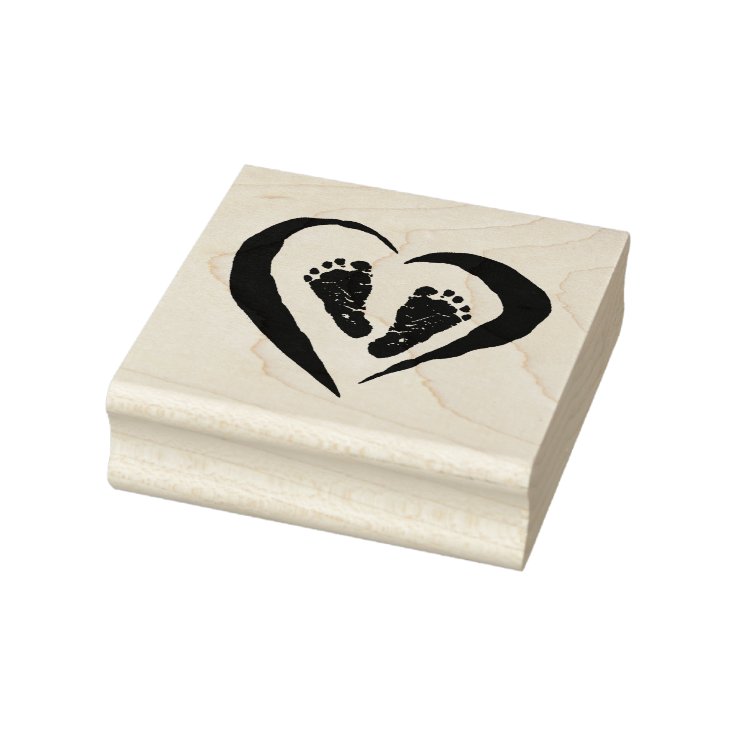 Wood Art Stamps/Heart with feet Rubber Stamp | Zazzle