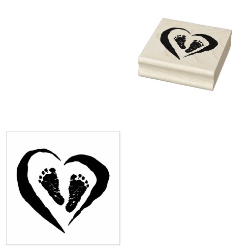 Wood Art Stamps/Heart with feet Rubber Stamp | Zazzle