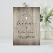 wood background Confirmation Invitation | Zazzle