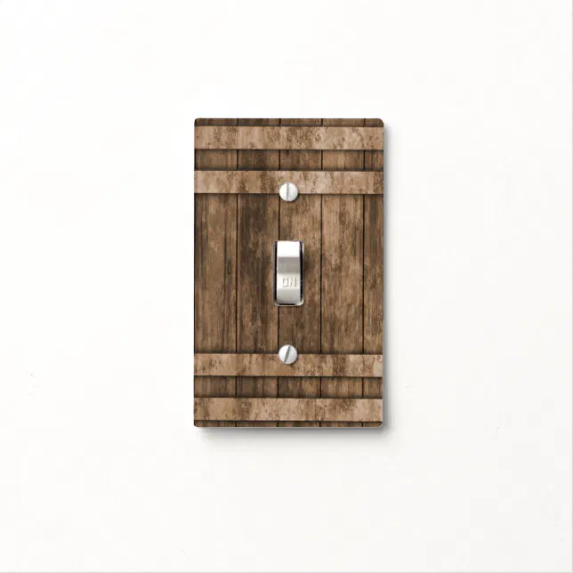 Wood Barrel Background - Brown Light Switch Cover | Zazzle