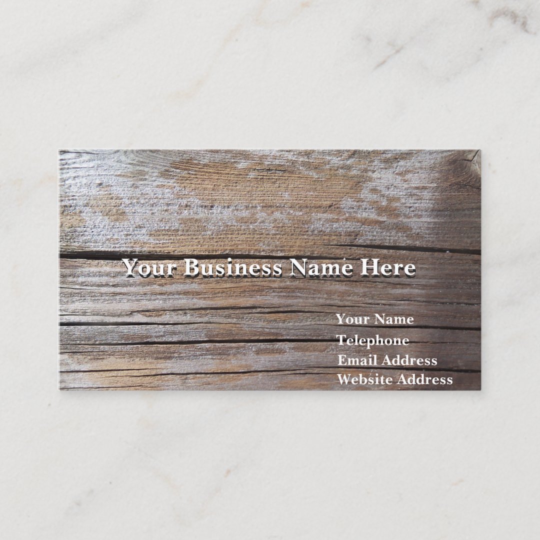 Wood Block Wood Grain Business Calling Card Photo | Zazzle