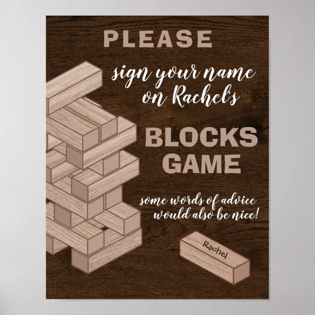 Wood Blocks Party Event Guestbook Sign Guest Book | Zazzle