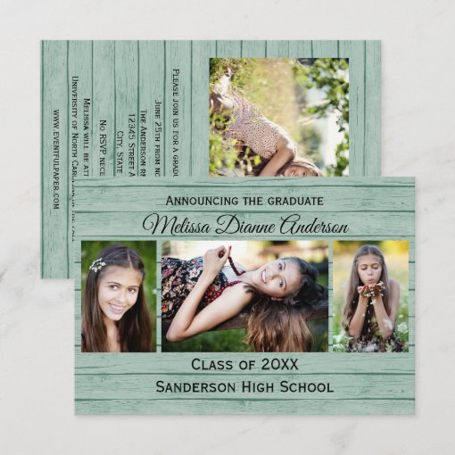 Wood Boards Background - 3x5 Graduation Party Invitation | Zazzle