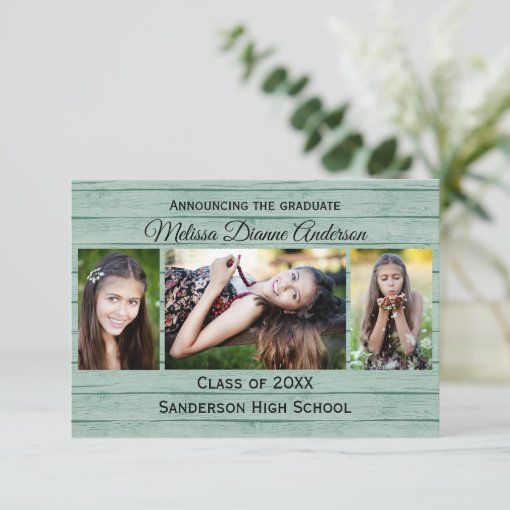 Wood Boards Background - 3x5 Graduation Party Invitation | Zazzle