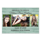 Graduation Party Three Photos Royal Blue & Silver Invitation | Zazzle.com