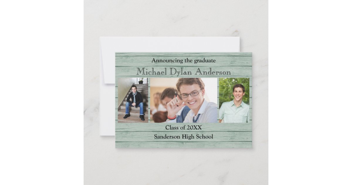 Wood Boards Background - 3x5 Graduation Party Invitation | Zazzle