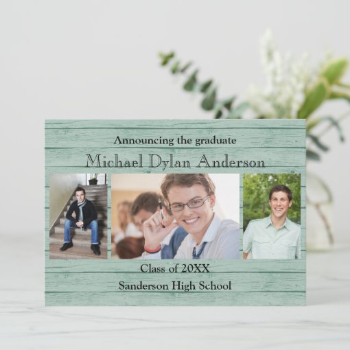Wood Boards Background - Graduation Announcement | Zazzle