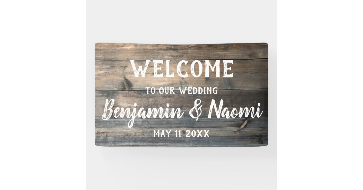 Wood Boards Wedding Welcome Banner | Zazzle