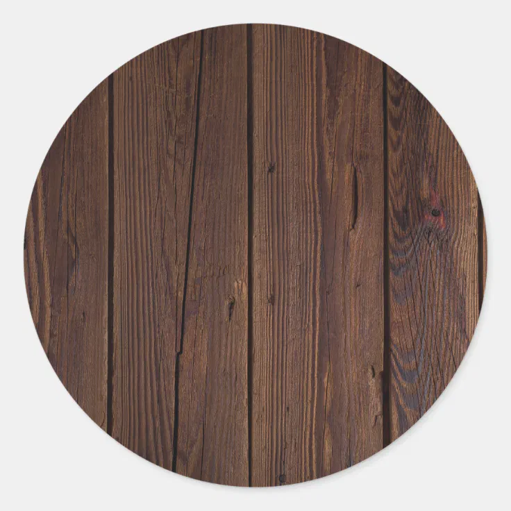 Wood Boards Wood Wall Texture Classic Round Sticker | Zazzle