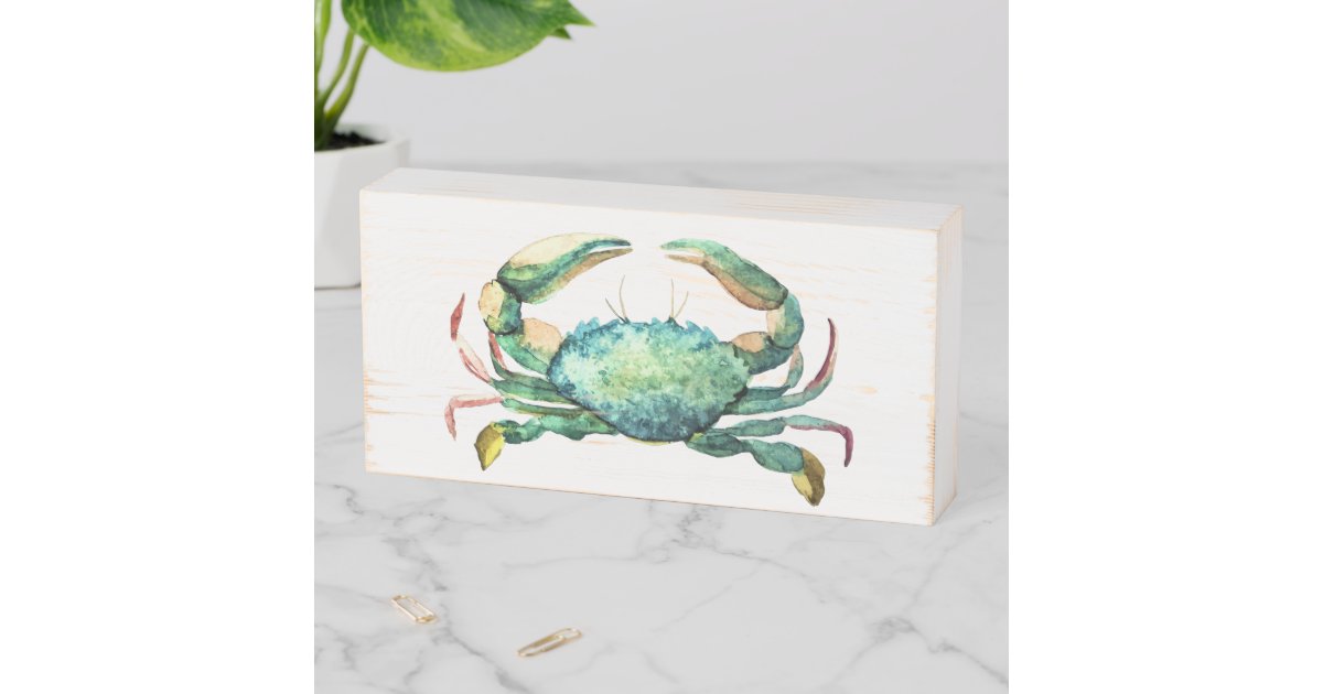 Wood Box Blue Crab Sign | Zazzle