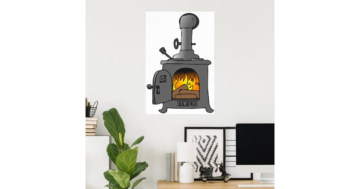 Wood Burner Stove Poster | Zazzle