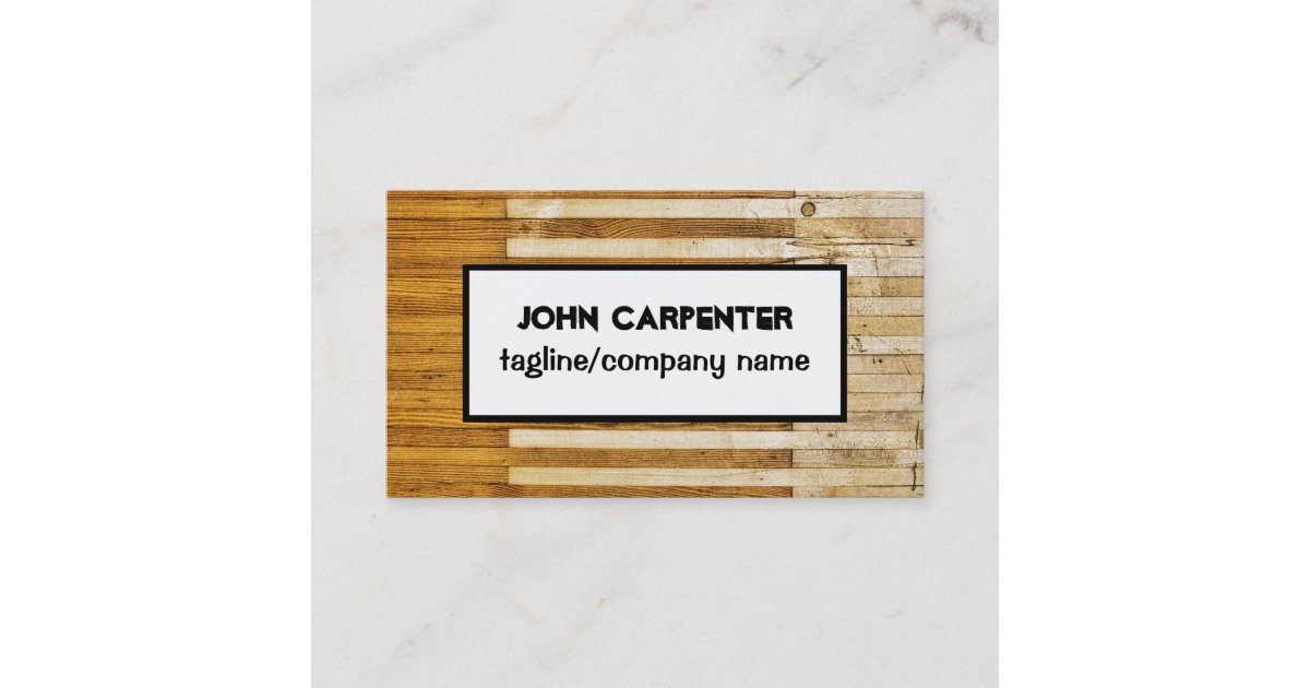 wood carpenter woodworking business card template | Zazzle