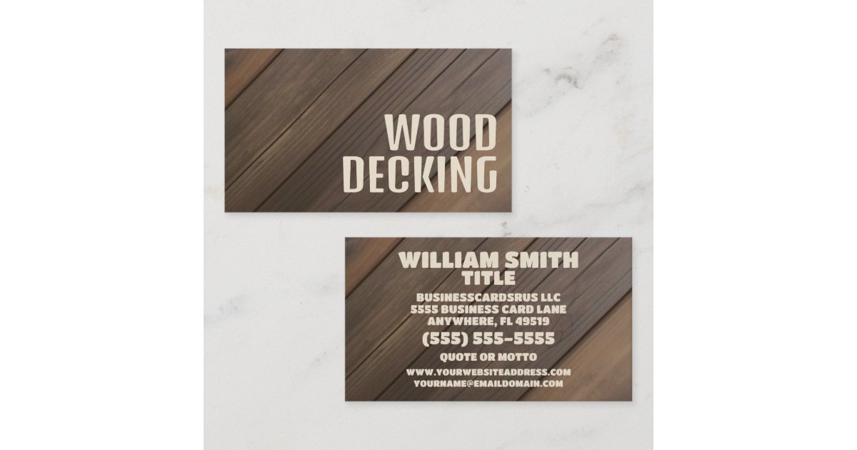 Wood Decking Business Card | Zazzle