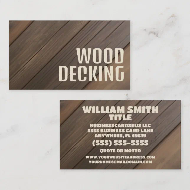 Wood Decking Business Card | Zazzle