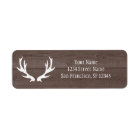 Wood deer antler wedding Return Address labels | Zazzle