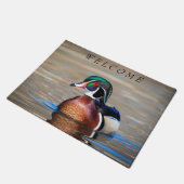 Wood Duck in a pond Doormat | Zazzle