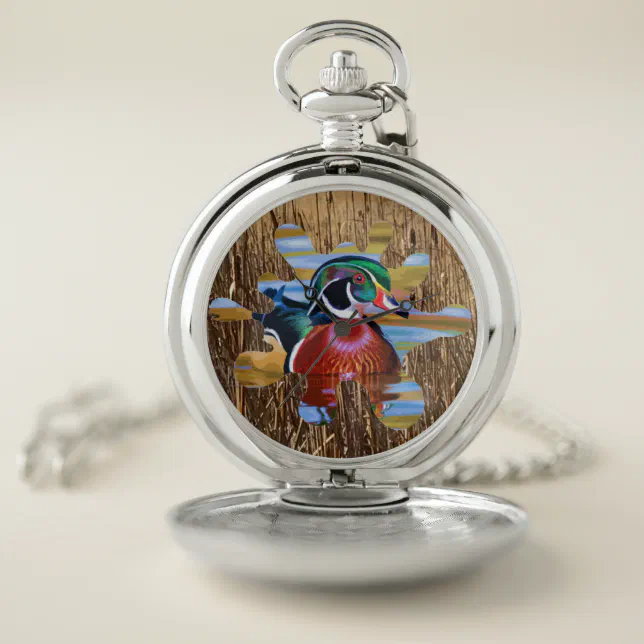 Wood Duck Pocket Watch, Duck Hunter Pocket Watch | Zazzle