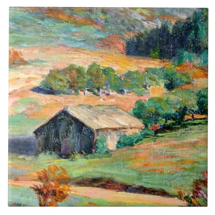 Wood - Early Fall Landscape Ceramic Tile | Zazzle.com