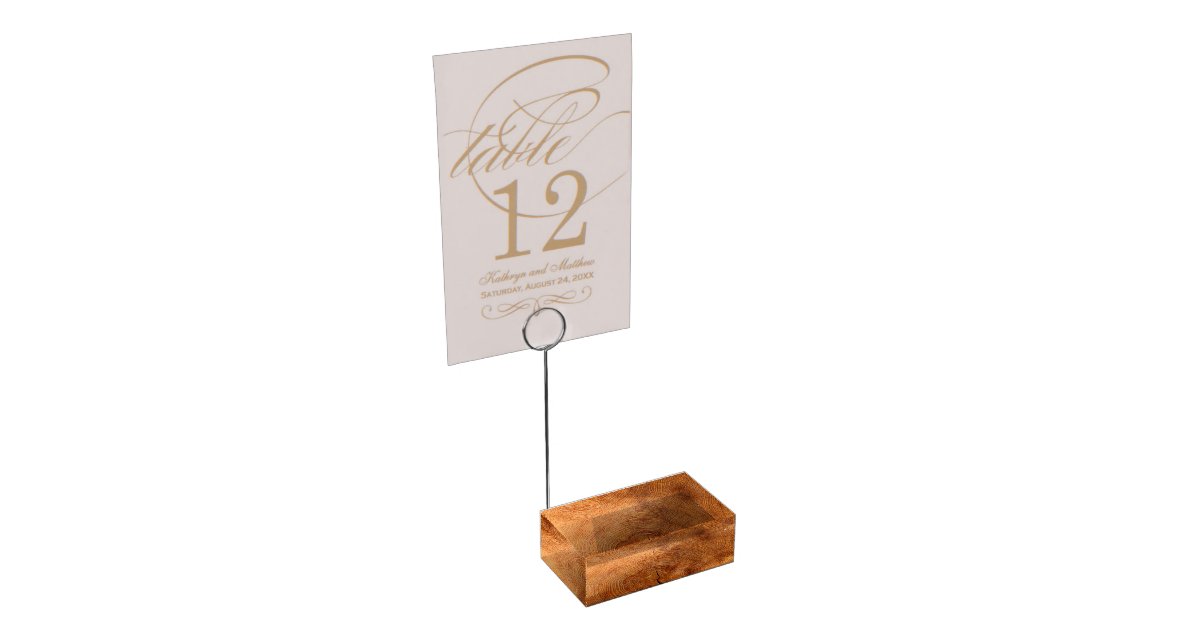 Wood Effect Table Number Holder | Zazzle