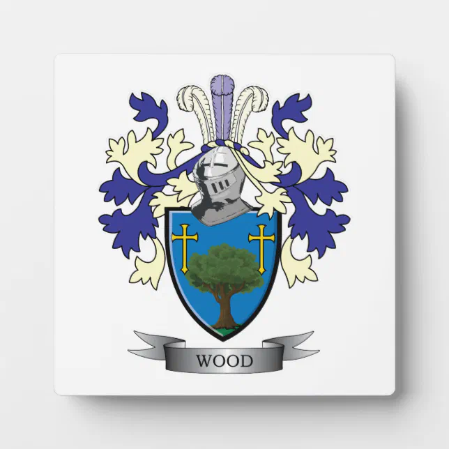 Wood Family Crest Coat of Arms Plaque | Zazzle
