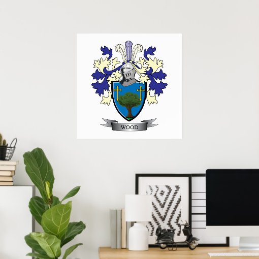 Wood Family Crest Coat of Arms Poster | Zazzle