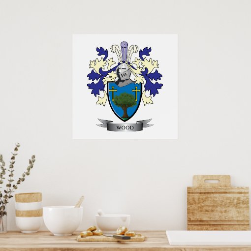 Wood Family Crest Coat of Arms Poster | Zazzle