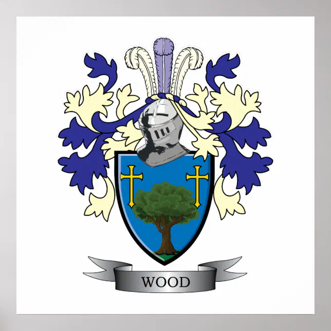 Wood Family Crest Coat of Arms Poster | Zazzle