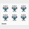 Wood Family Crest Coat of Arms Square Sticker | Zazzle