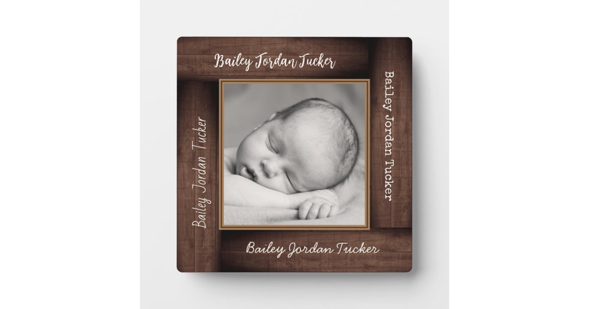 Wood Frame Custom Name Square Picture Frame | Zazzle