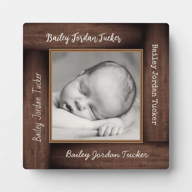 Wood Frame Custom Name Square Picture Frame | Zazzle