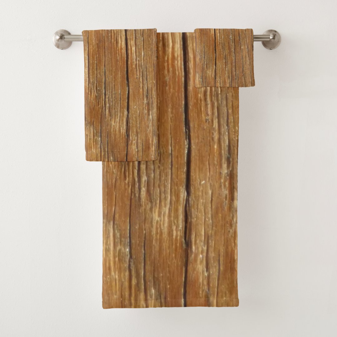 Wood Grain Bath Towel Set | Zazzle