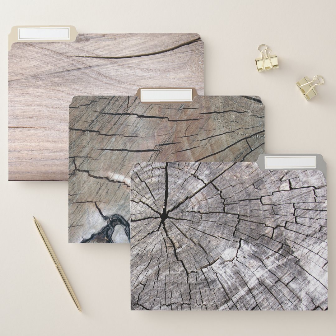 Wood Grain Design File Folders Set | Zazzle