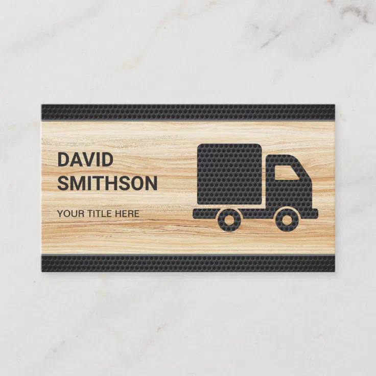 Wood Grain Logistics Transportation Cargo Truck Business Card | Zazzle