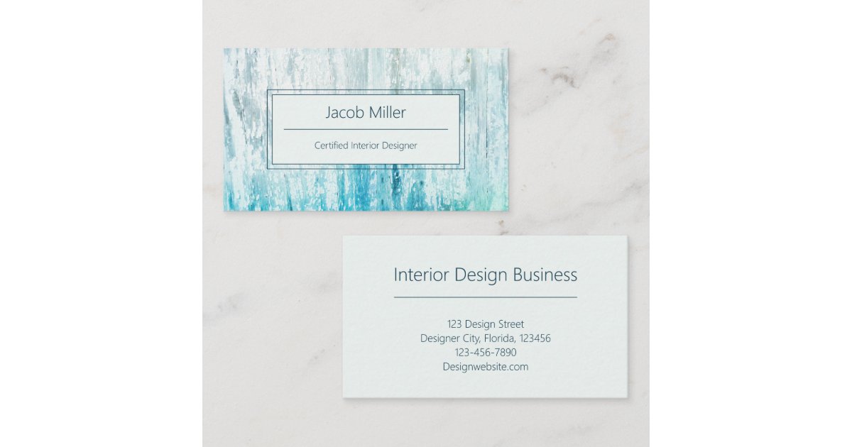 Wood Grain Teal White Rustic Texture Business Card | Zazzle